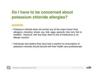 Frequently Asked Questions About Potassium Chloride & Food | PDF ...
