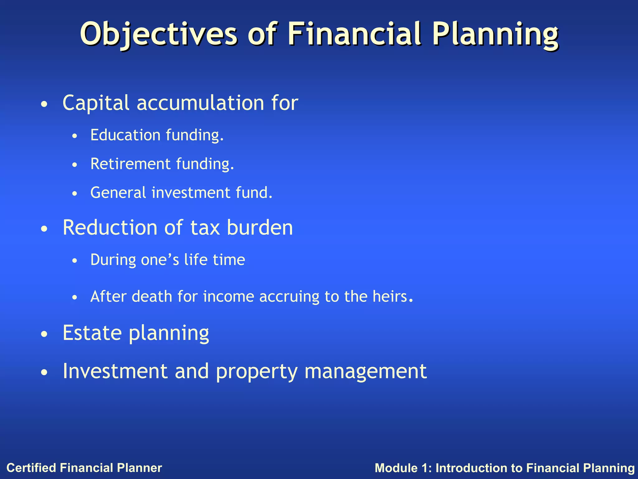 Introduction to financial planning | PDF