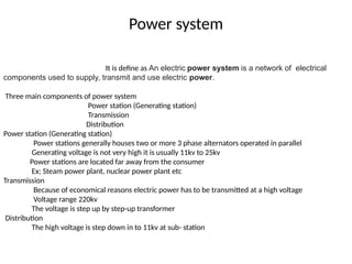Structure of Electric Power Systems in detailed explanation of parts | PPTX