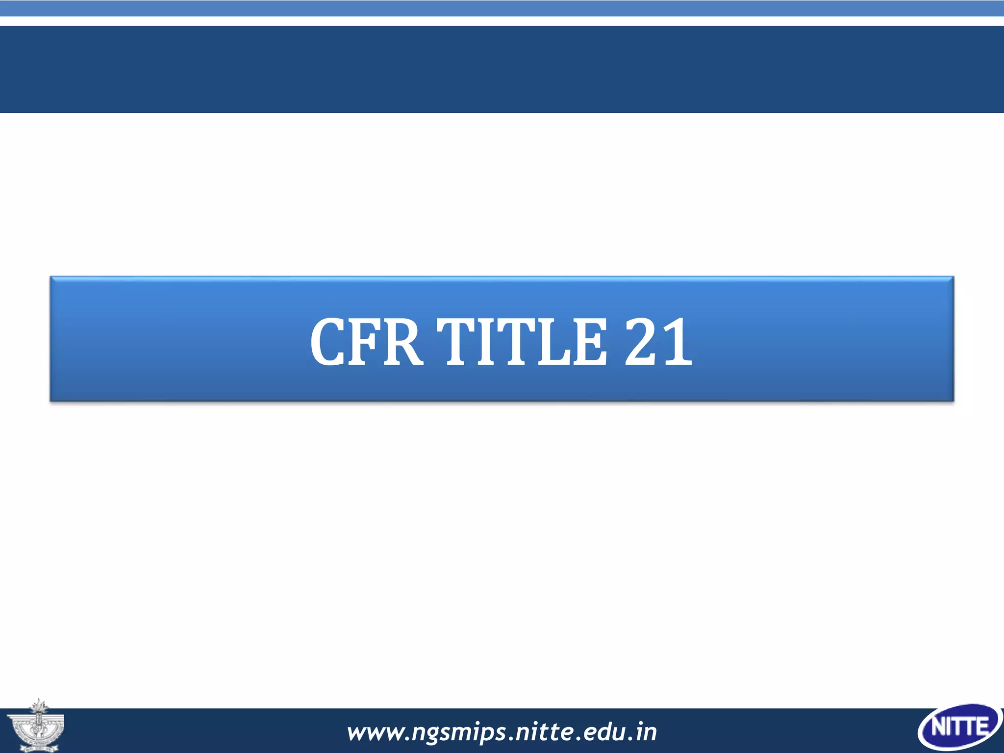 Code of Federal Regulations | PPTX
