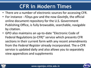 Code of Federal Regulations | PPTX