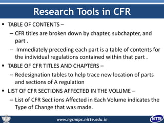 Code of Federal Regulations | PPTX