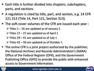 Code of Federal Regulations | PPTX