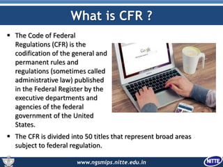 Code of Federal Regulations | PPT