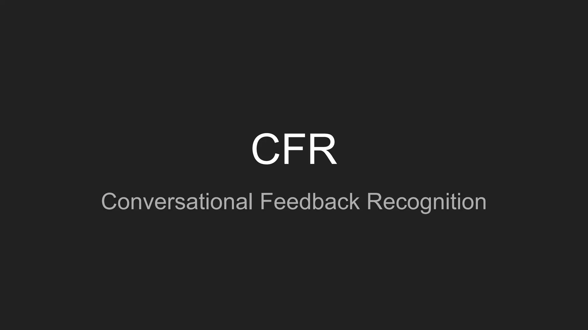 Conversational Feedback Recognition | PDF