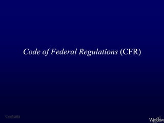 CFR Code of Fedreal Regulations Power Point | PPT