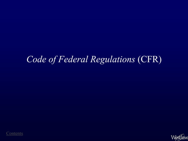 CFR Code of Fedreal Regulations Power Point | PPT