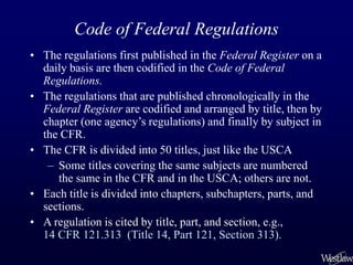 CFR Code of Fedreal Regulations Power Point | PPT