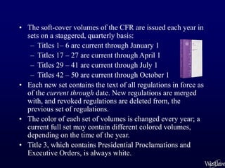 CFR Code of Fedreal Regulations Power Point | PPT