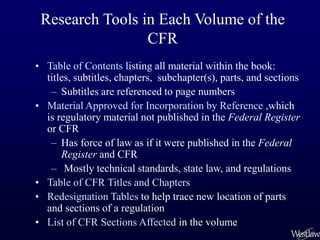 CFR Code of Fedreal Regulations Power Point | PPT