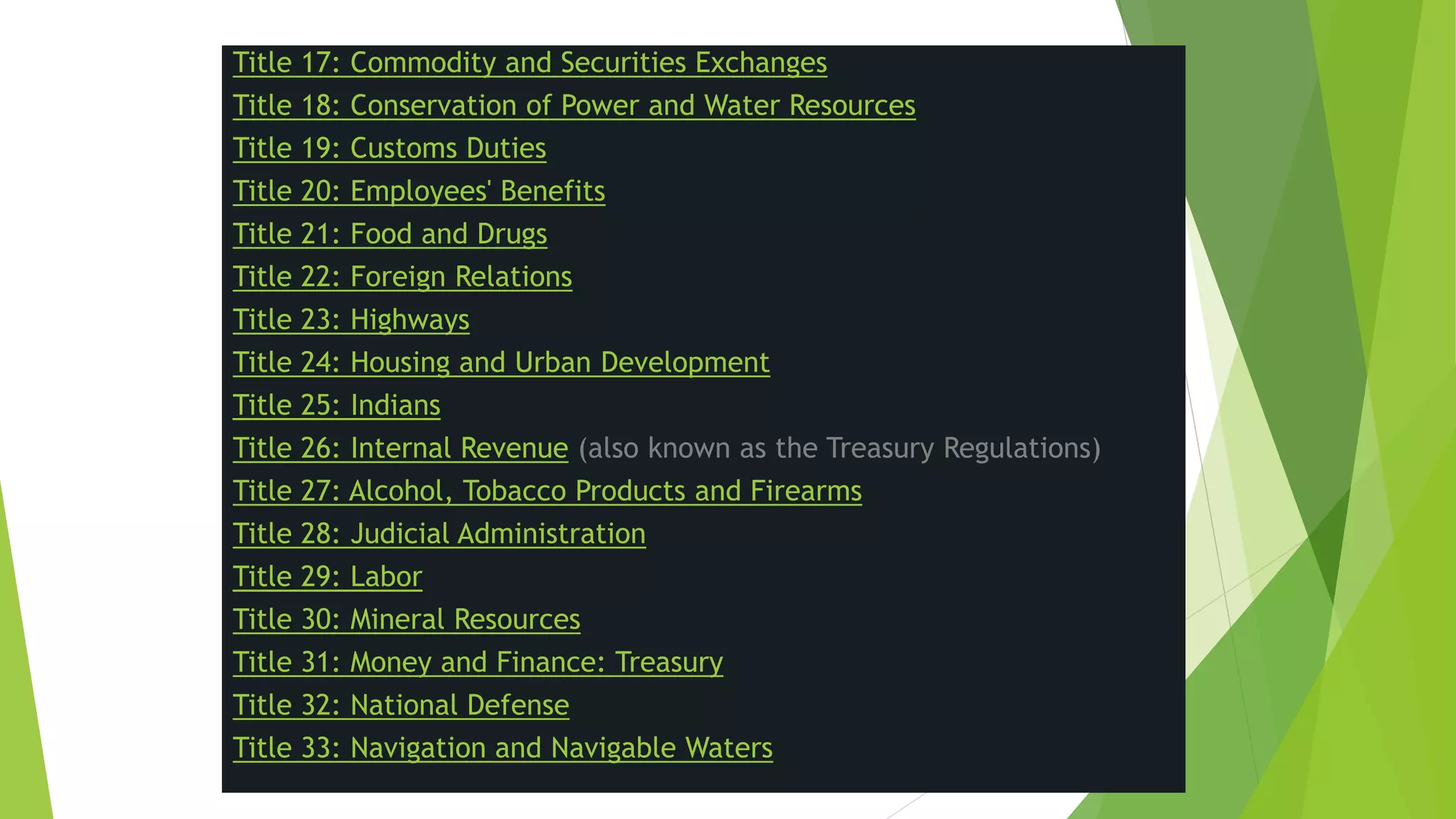 CODE OF FEDERAL REGULATIONS | PPTX