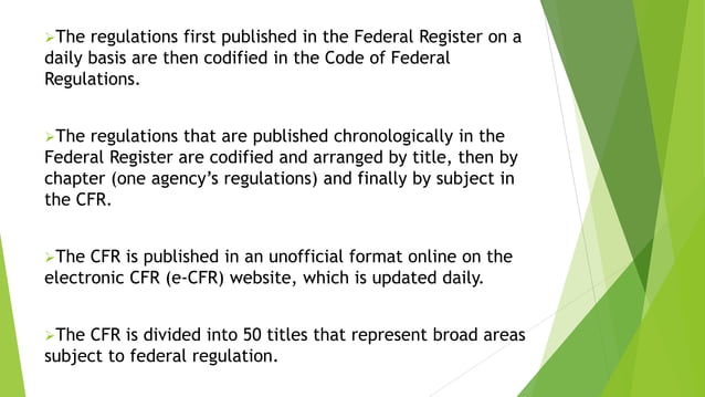CODE OF FEDERAL REGULATIONS | PPTX | Pharmaceutical Drugs | Medical Health