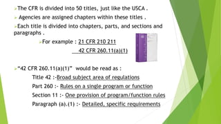 CODE OF FEDERAL REGULATIONS | PPTX