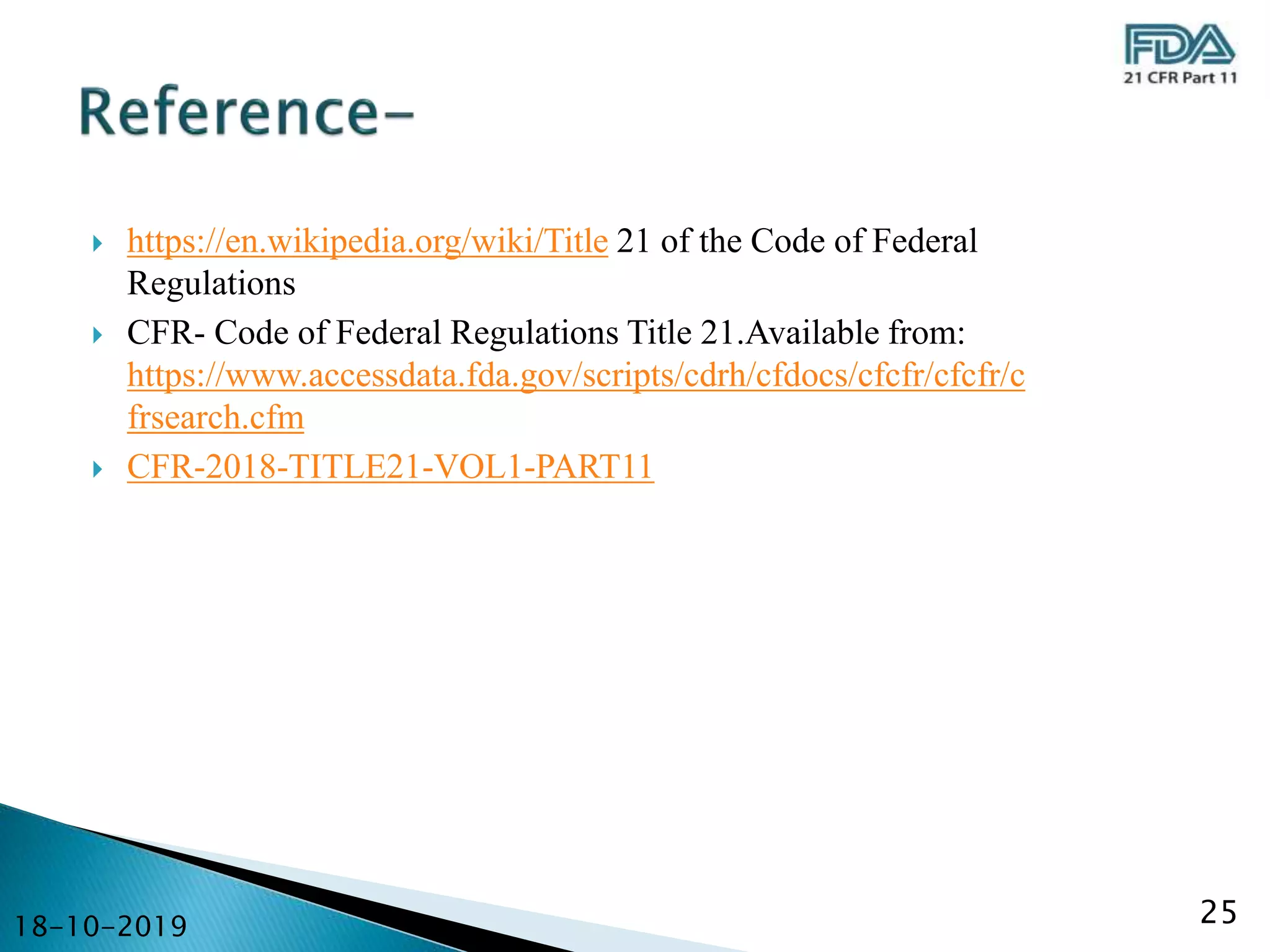 Cfr 21 part 11 | PPTX