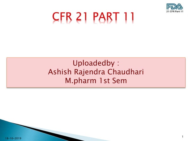 Cfr 21 part 11 | PPTX