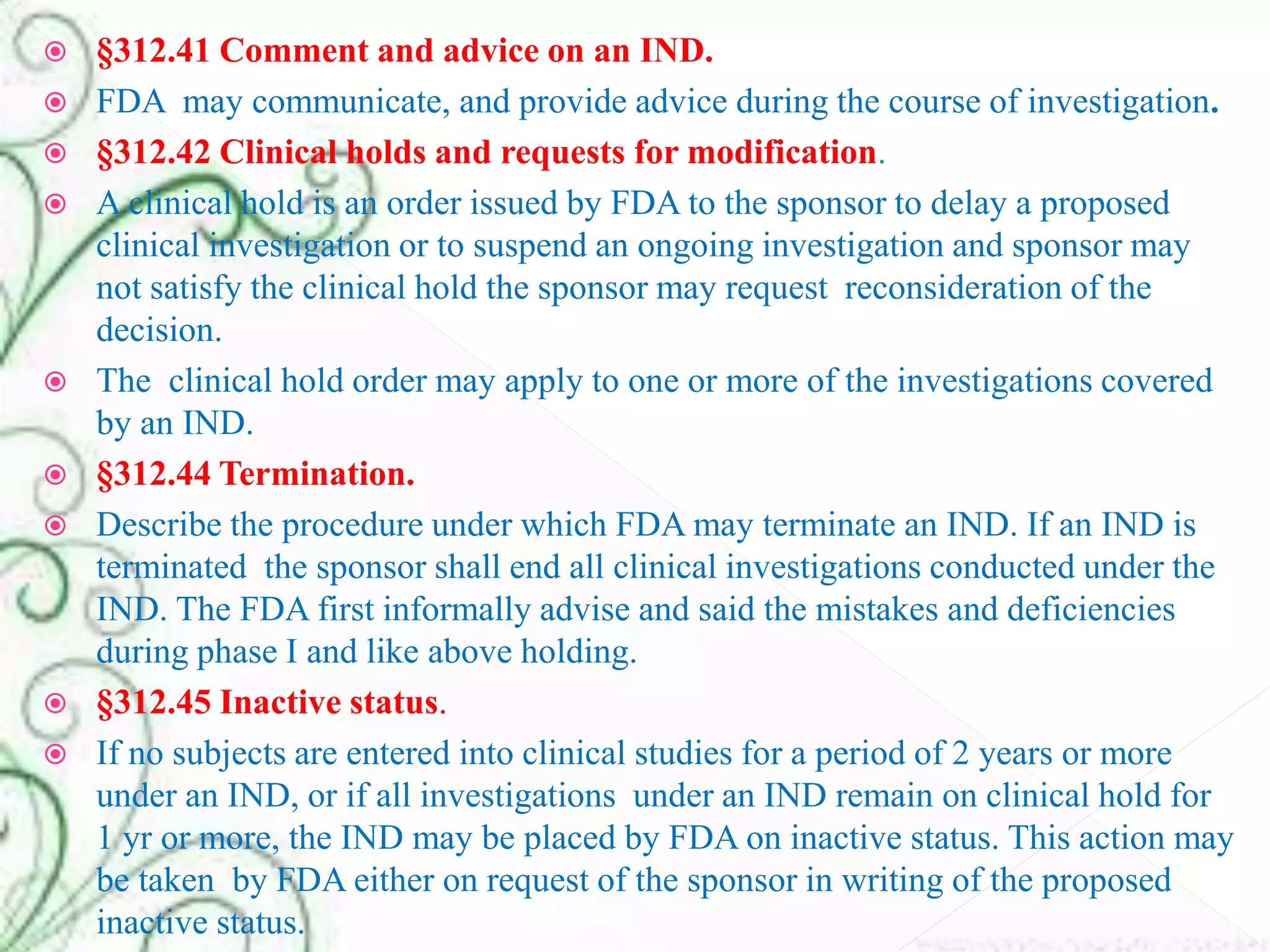 Cfr 21 part 312 | PPTX