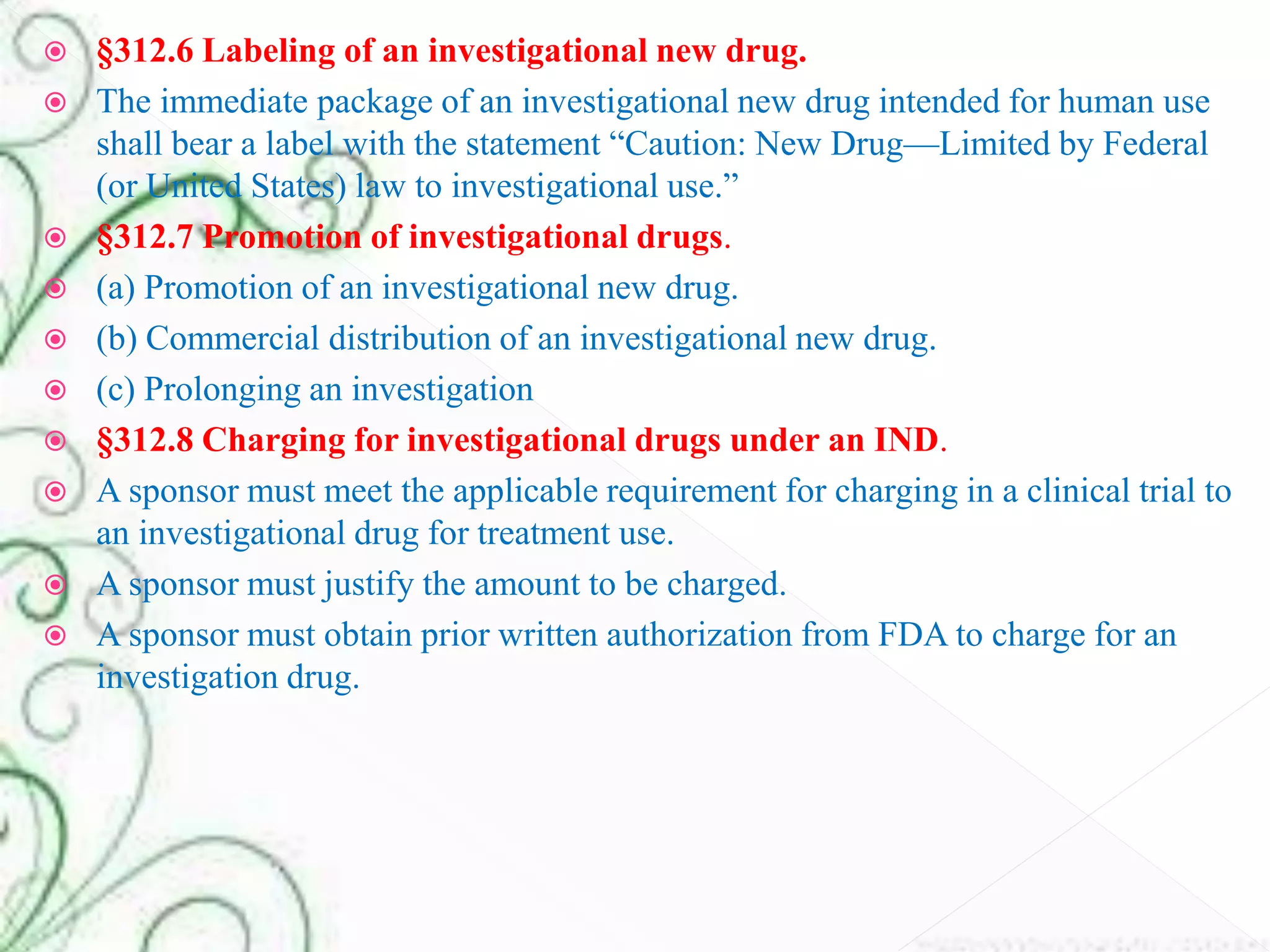 Cfr 21 part 312 | PPTX