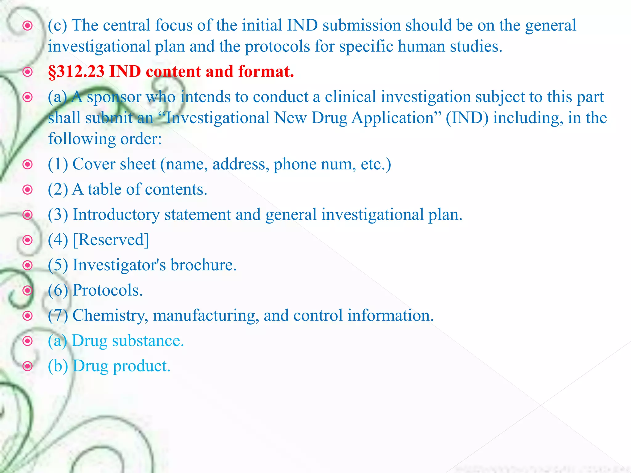 Cfr 21 part 312 | PPTX