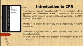 CFR (code of federal regulations) for Mpharm | PPTX
