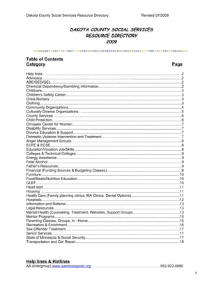 C&F Resource Directory | DOC