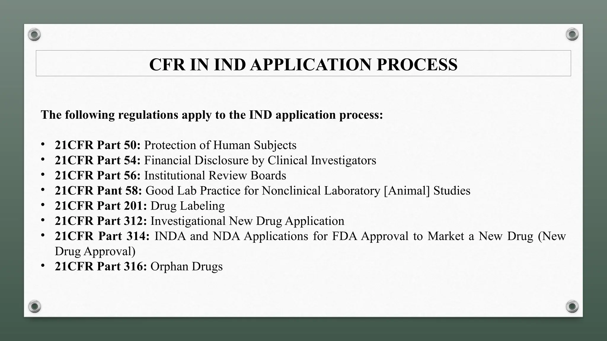 CFR Regulatory Affairs M.Pharm 1st Sem Pharmaceutics.pptx