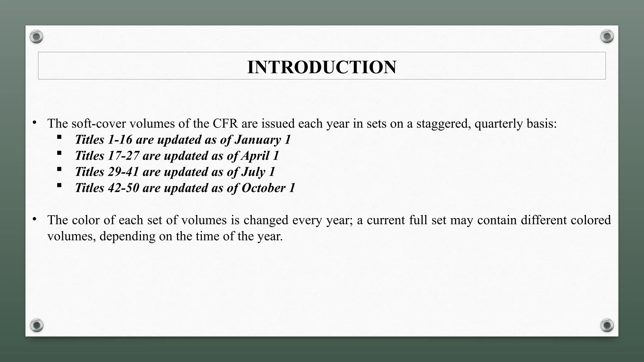 CFR Regulatory Affairs M.Pharm 1st Sem Pharmaceutics.pptx
