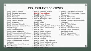 CFR Regulatory Affairs M.Pharm 1st Sem Pharmaceutics.pptx