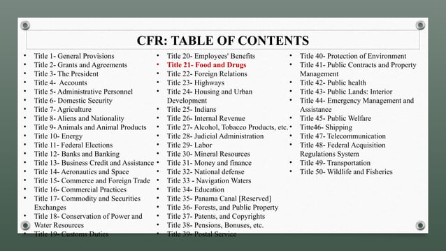 CFR Regulatory Affairs M.Pharm 1st Sem Pharmaceutics.pptx | Pharmaceutical Drugs | Medical Health