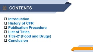 Code of federal regulatios | PPTX