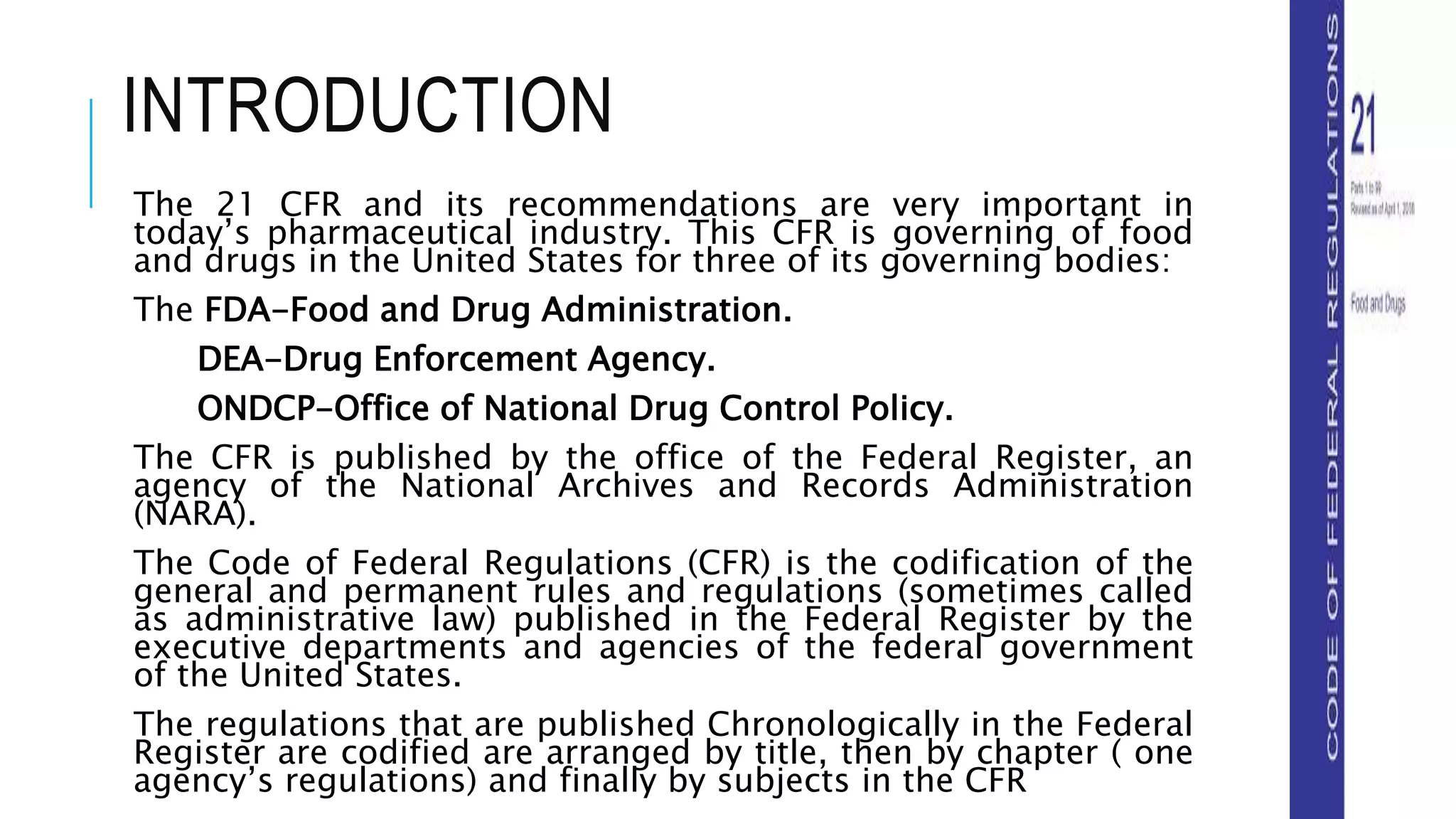 CFR title 21 parts | PPTX