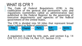 CFR title 21 parts | PPT