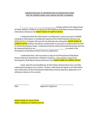 Cf sample clearance waiver for cac | DOC