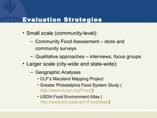 Food System Mapping: The Value of Geographic Analysis | PPT