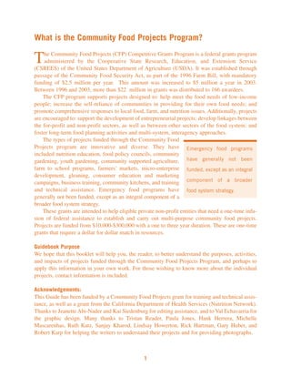 A Guide to Community Food Projects | PDF