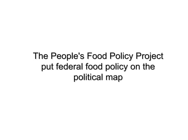 A Food Sovereignty Framework for Food Policy: the Canadian Experience ...