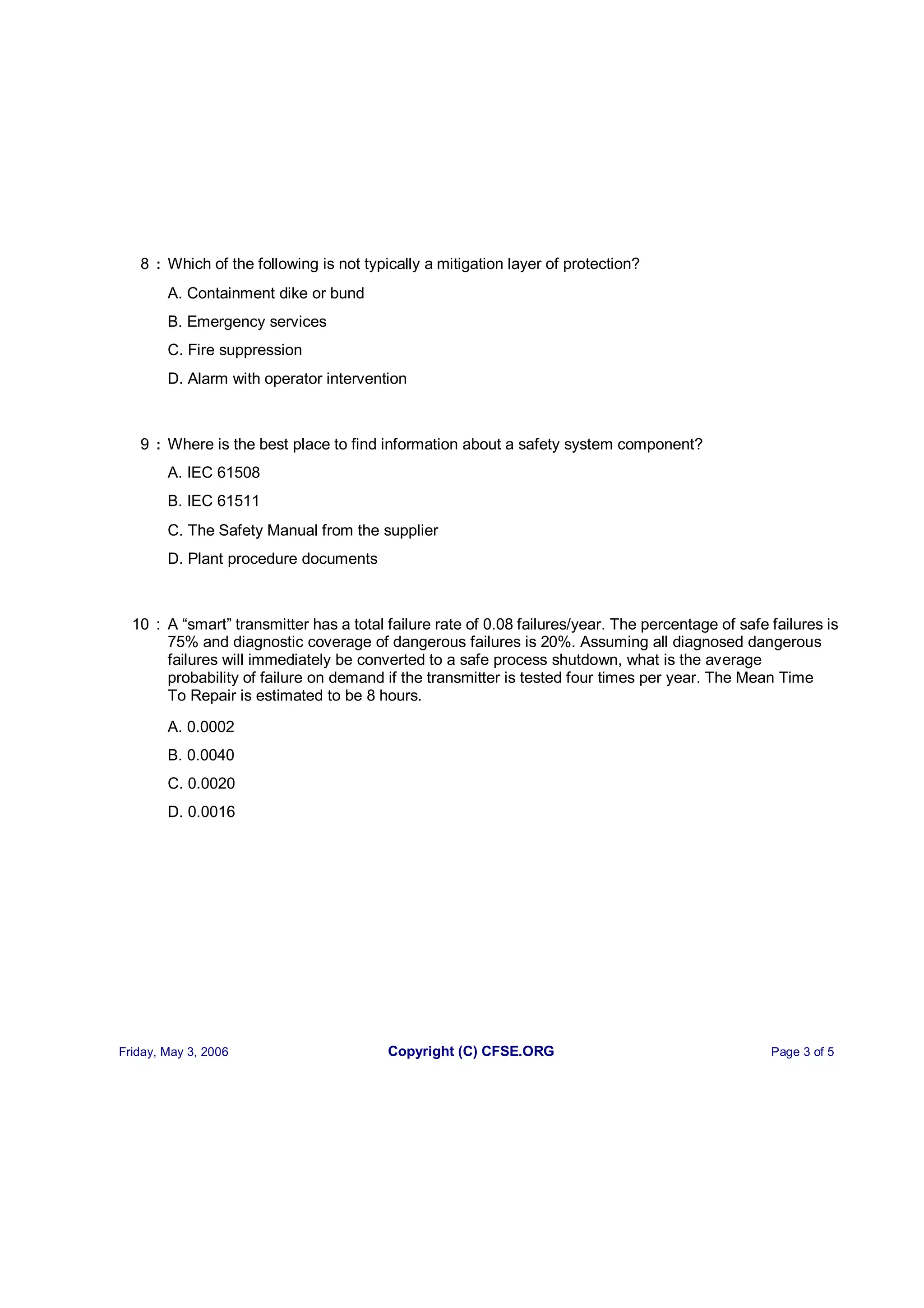Cfsp example questions | PDF