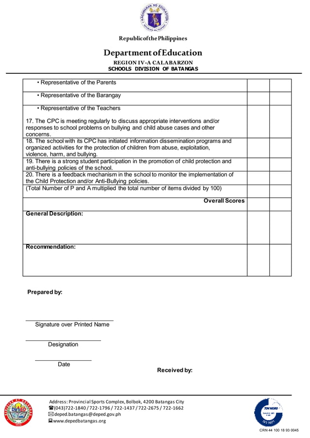 CFSS-Checklist-for-schools.docx | Daycare and Pre-School | Parenting