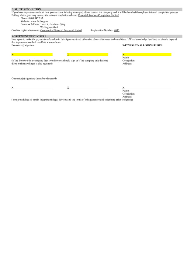 Cfs standard agreement | PDF | Home Financing | Personal Debt