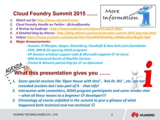 CloudFoundry-summit-2015-a-look-back | PPT