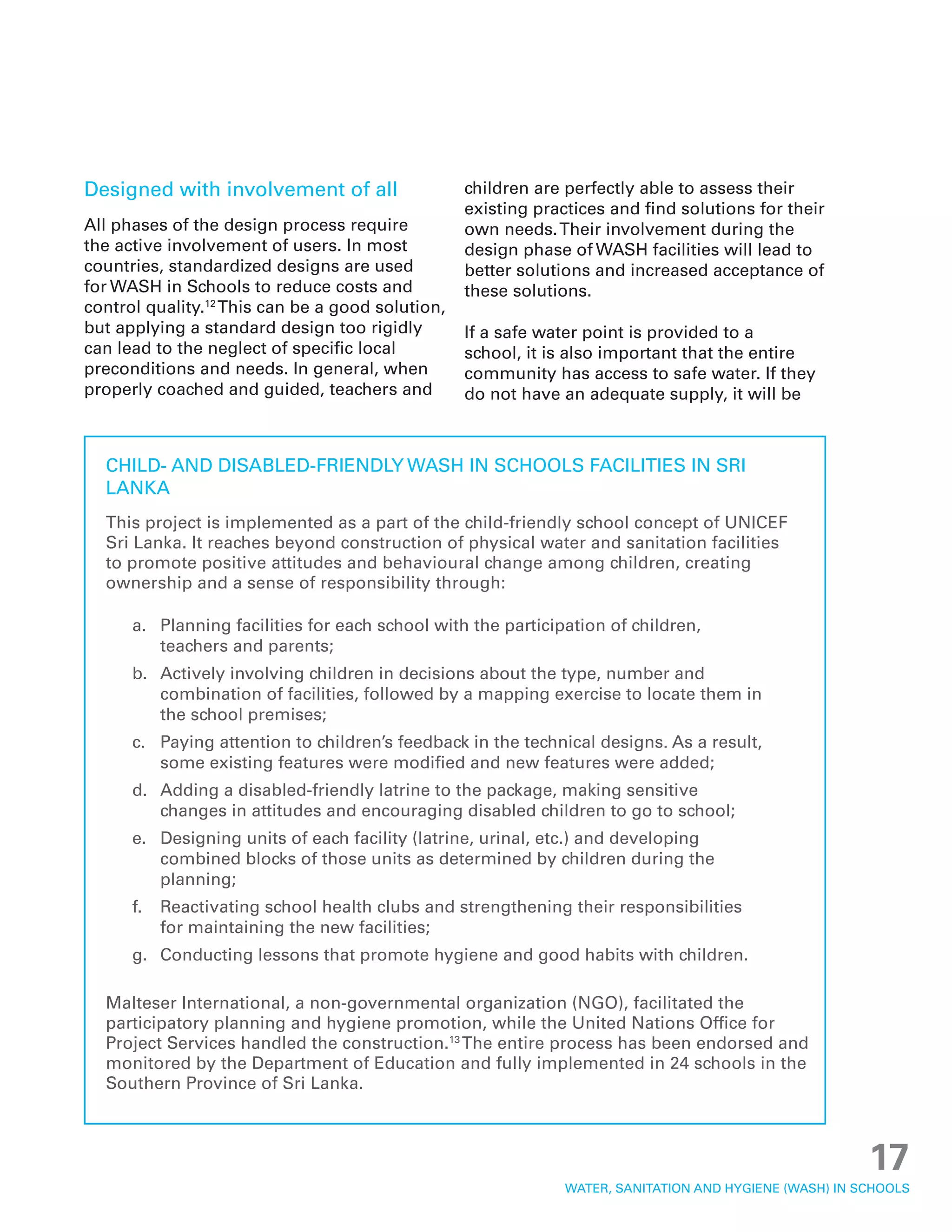 Water, Sanitation and Hygiene (WASH) in Schools | PDF