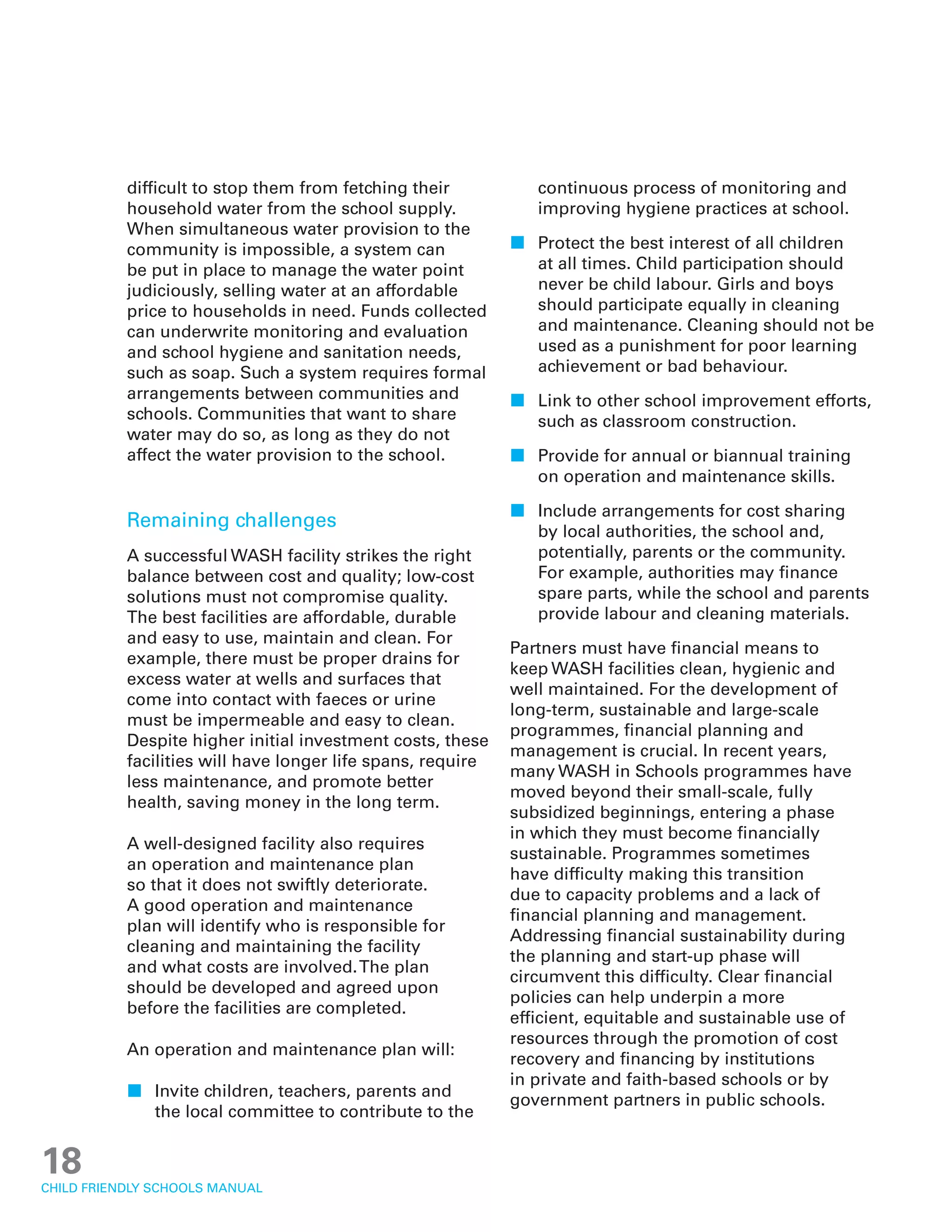 Water, Sanitation and Hygiene (WASH) in Schools | PDF