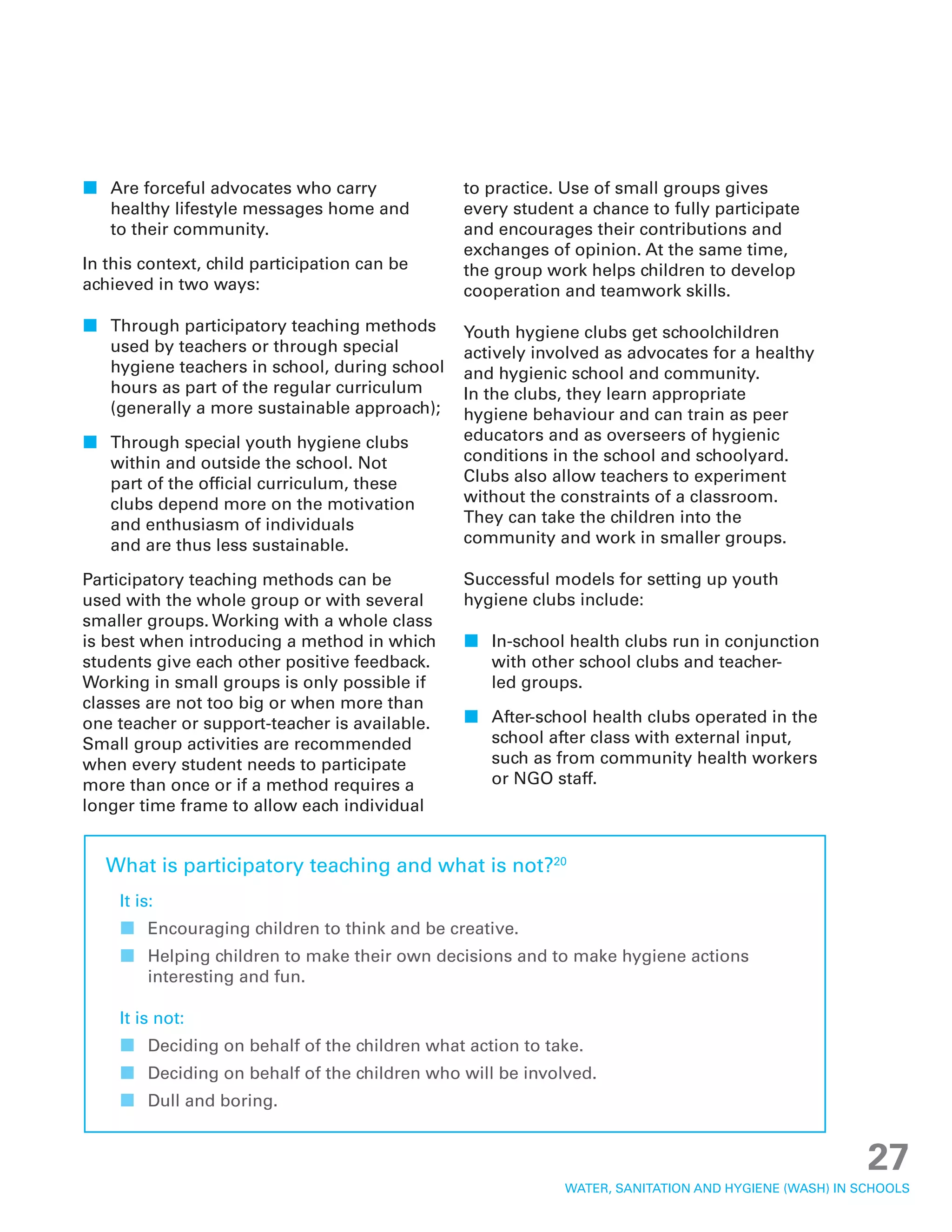 Water, Sanitation and Hygiene (WASH) in Schools | PDF