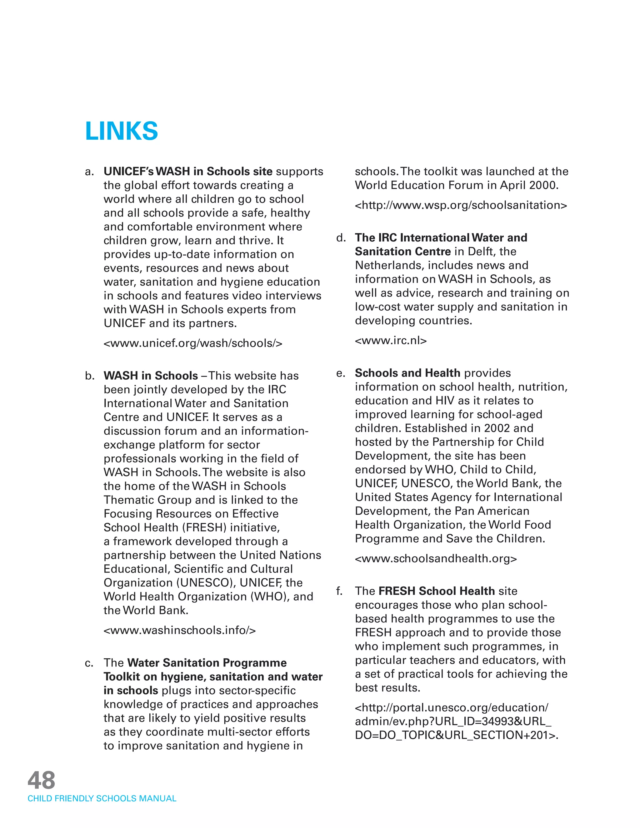 Water, Sanitation and Hygiene (WASH) in Schools | PDF