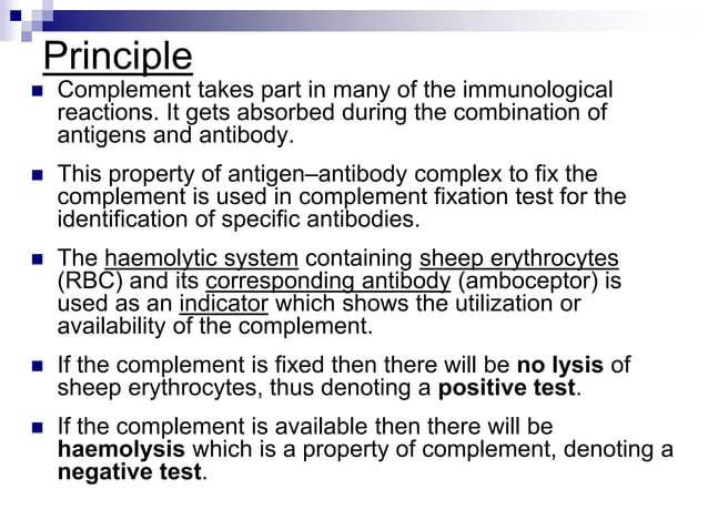 PRACTICAL 18: COMPLEMENT FIXATION TEST.ppt | Blood Disorders | Diseases ...