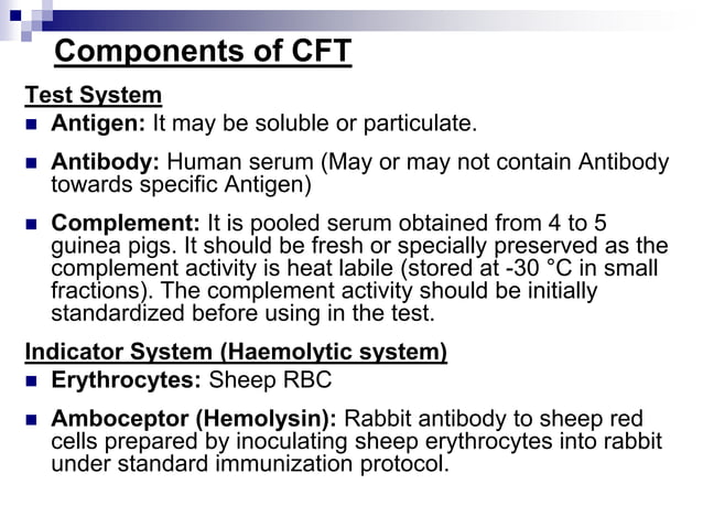 PRACTICAL 18: COMPLEMENT FIXATION TEST.ppt | Blood Disorders | Diseases ...