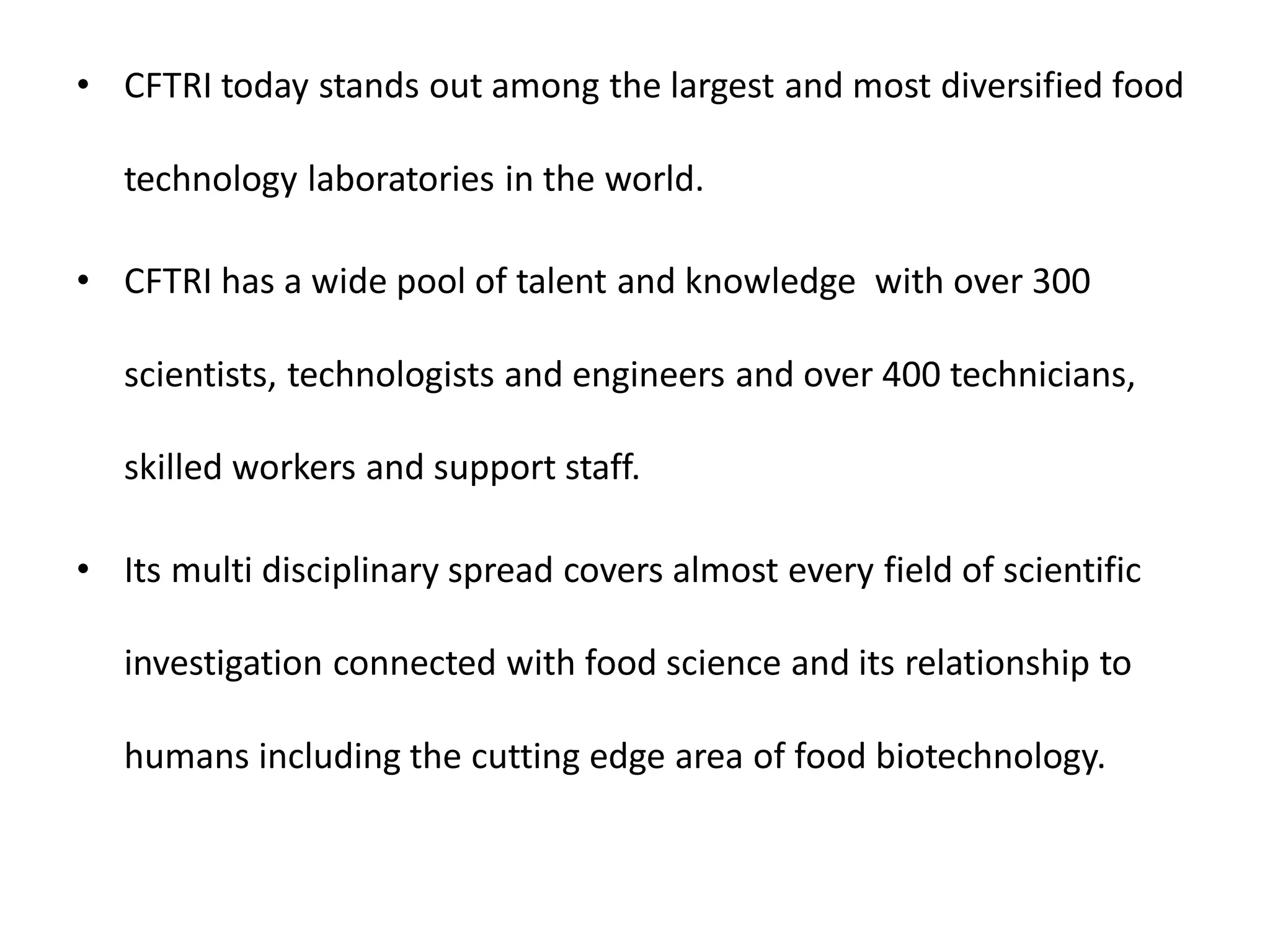 Central food technological research institute | PDF