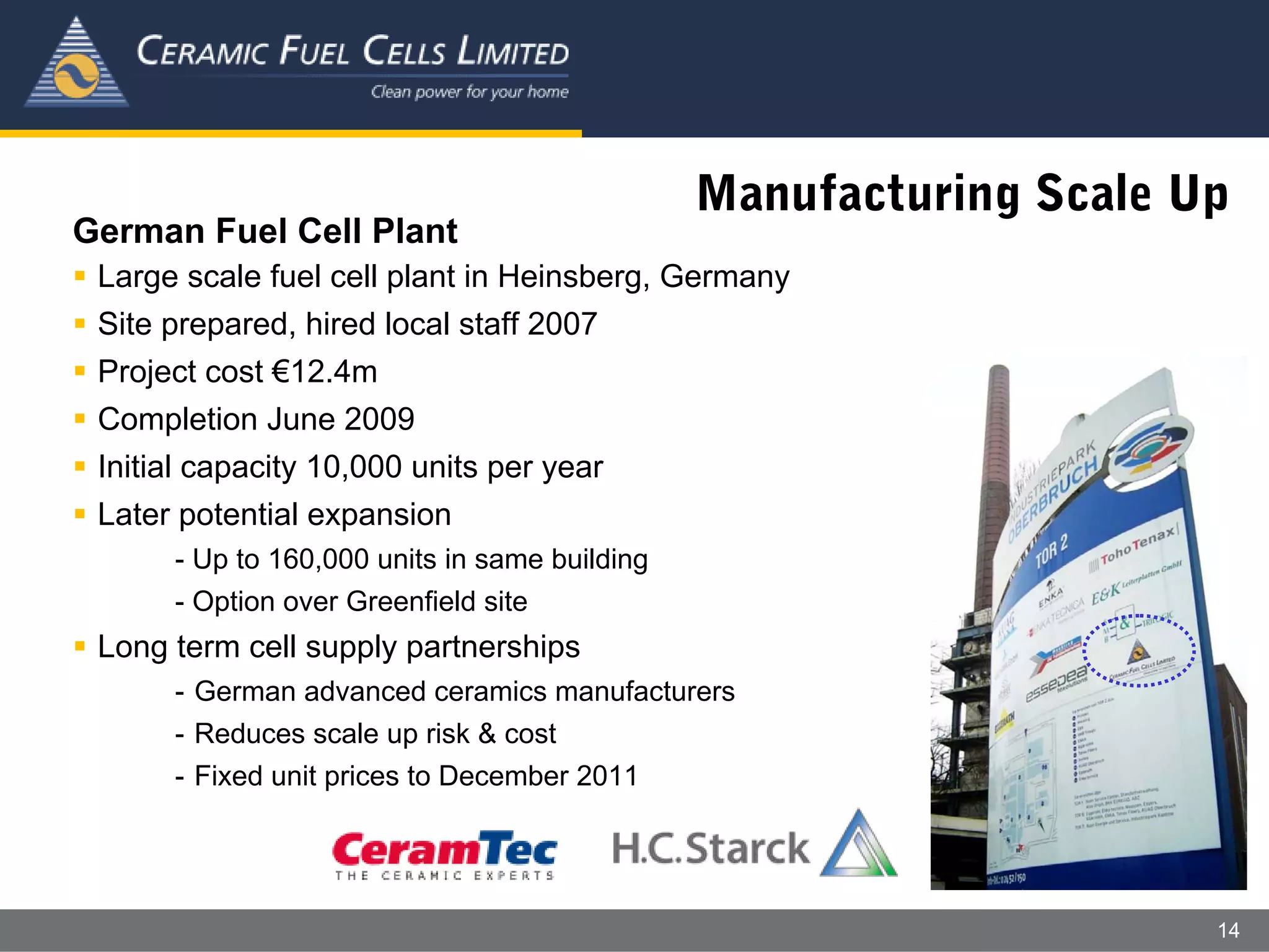 Ceramic Fuel Cells Introduction | PDF