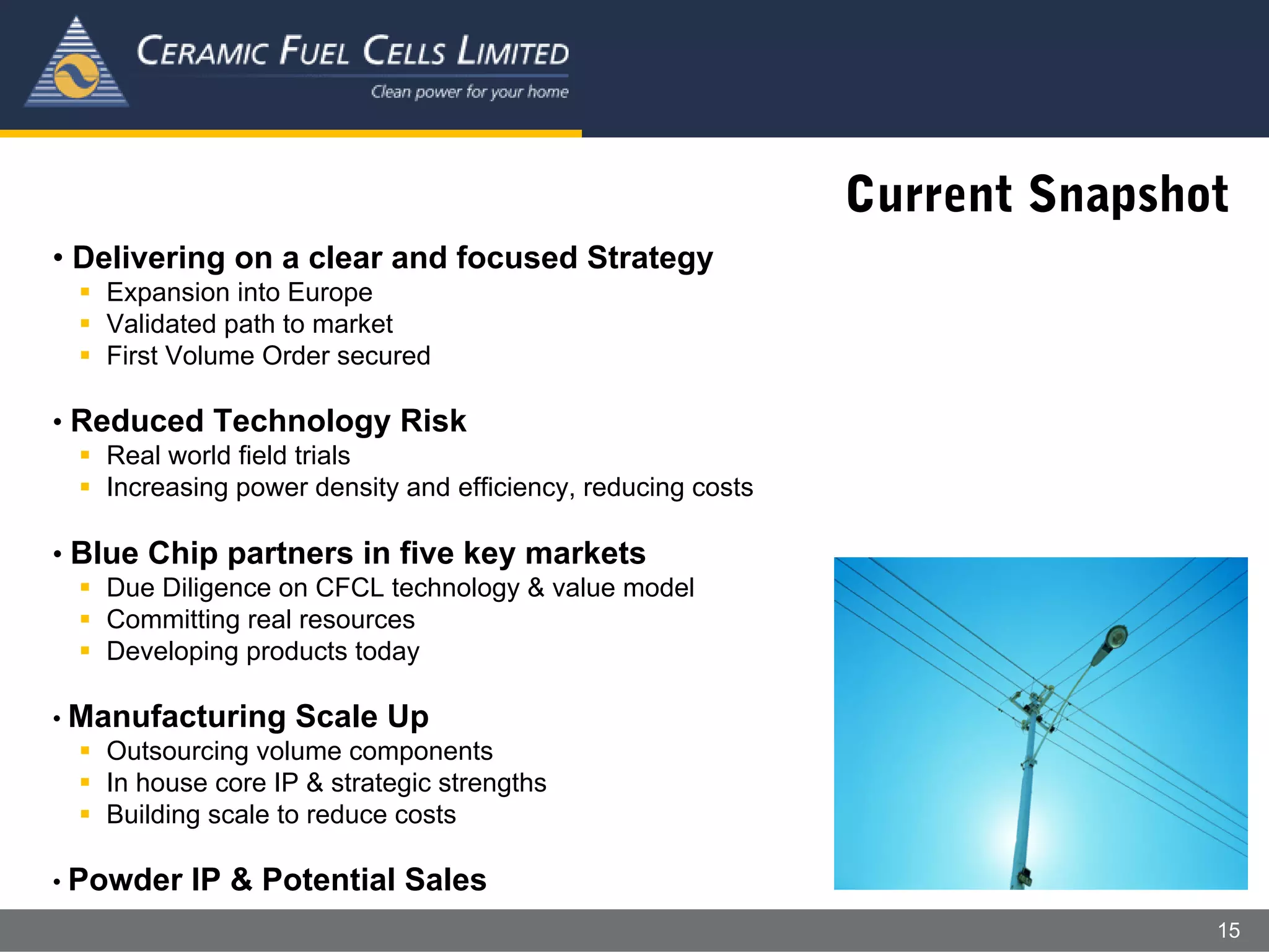 Ceramic Fuel Cells Introduction | PDF