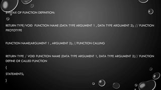 Function in C Programming | PPT