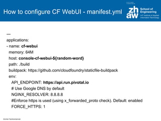 CF WebUI - CloudFoundry User Group DACH | PPT